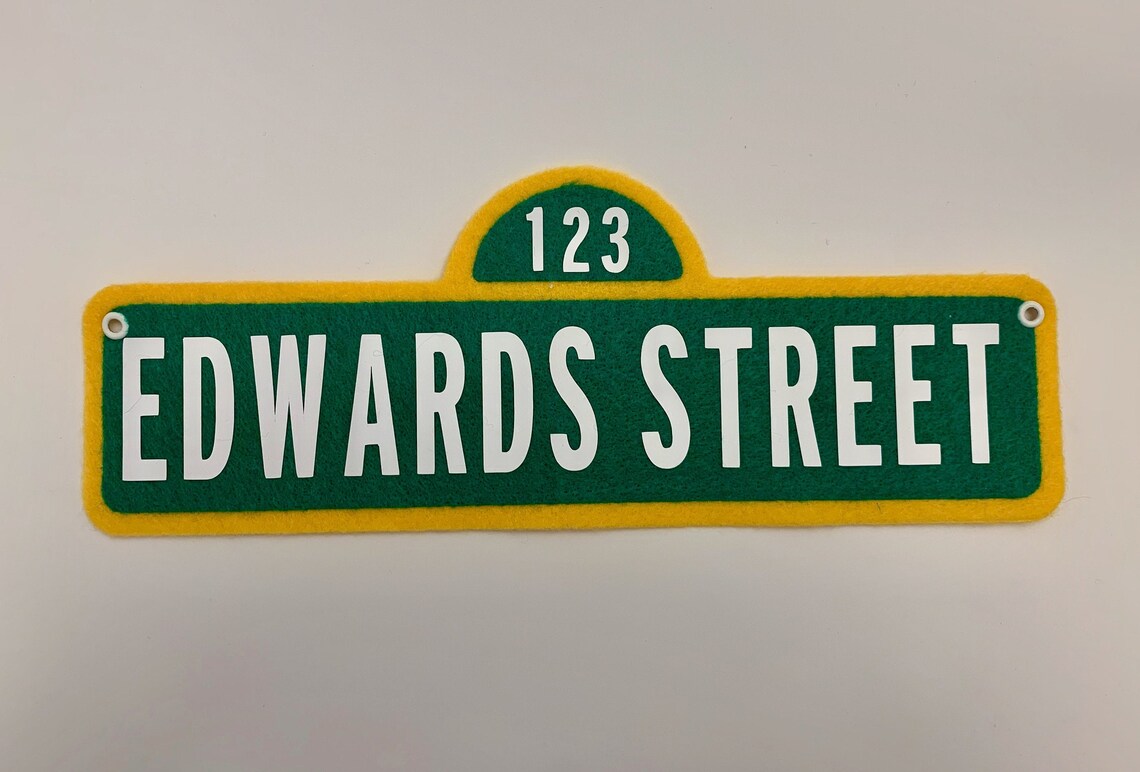 Sesame Street Sign Theme Custom Stroller Tag Personalized - Etsy