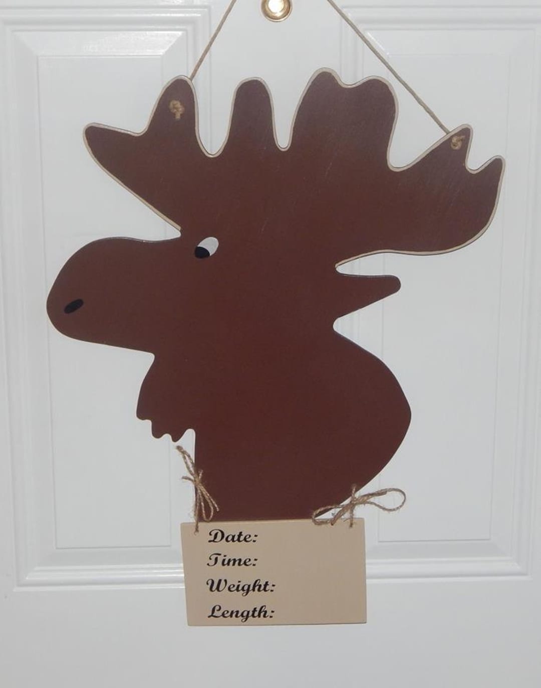 Moose Baby Hospital Door Hanger With Birth Announcement Plaque - Etsy