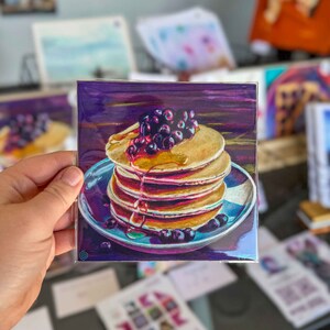 Blueberry Pancake Breakfast Wall Art | Gift for Foodie | Hotcake ...