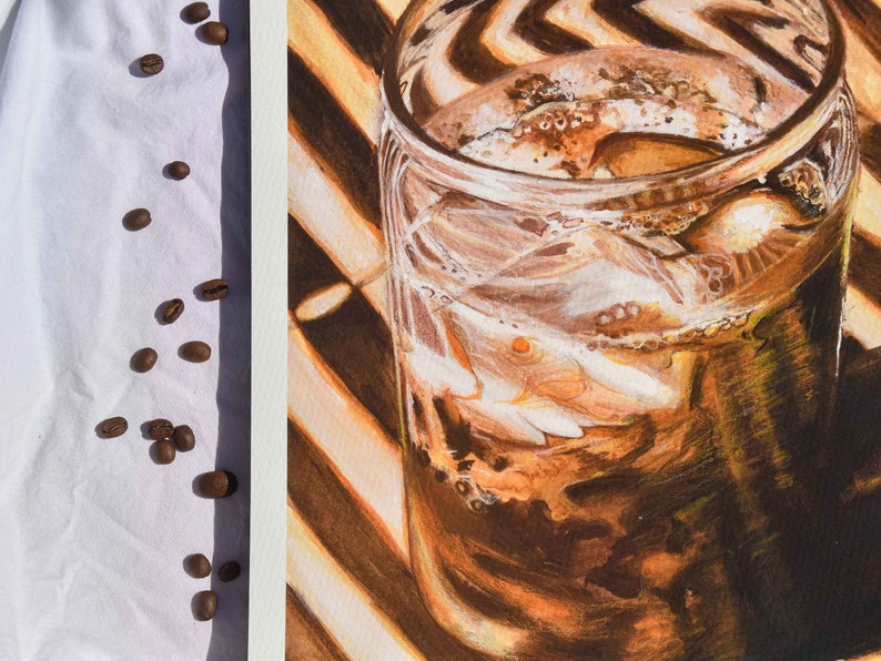 Iced Coffee Wall Art Print 1 | Coffee Nook Art | Modern Cafe Decor ...