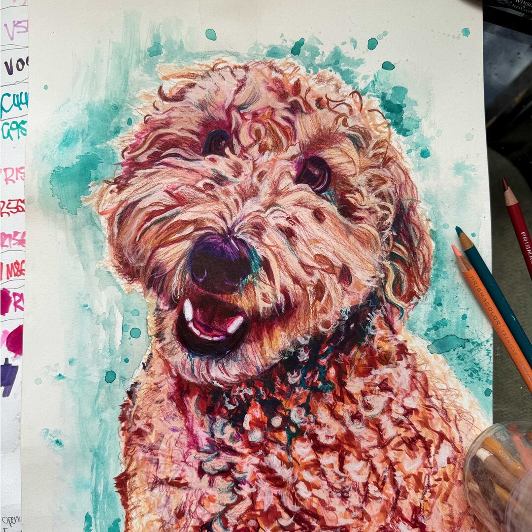 Custom Hand-painted Pet Portrait | Pet Art From Photo | Dog Mum Gift ...