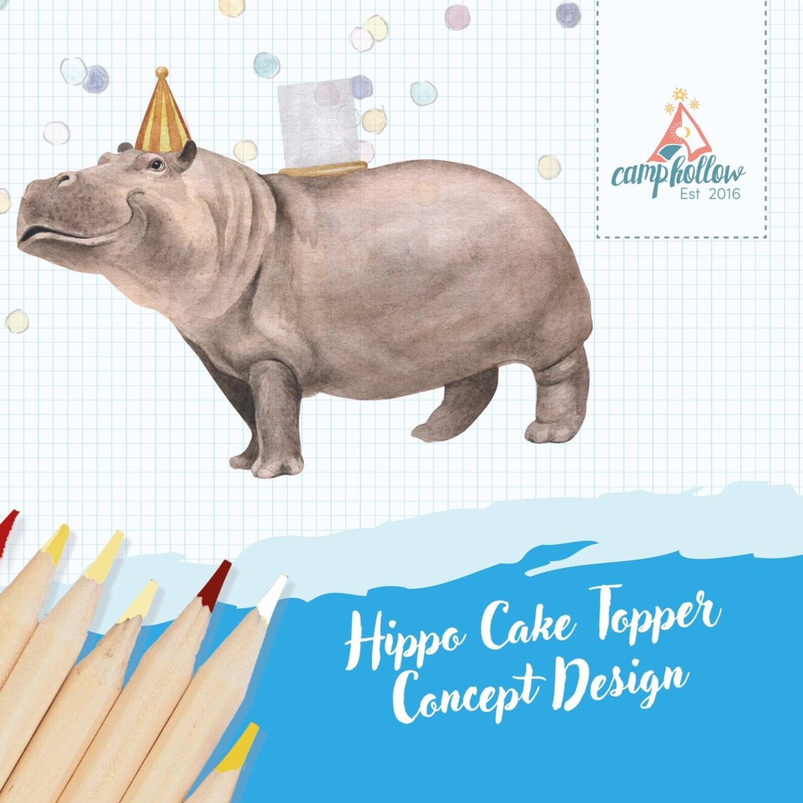 Hippo Cake Topper| Handcrafted Porcelain Figurine | Camp Hollow ...