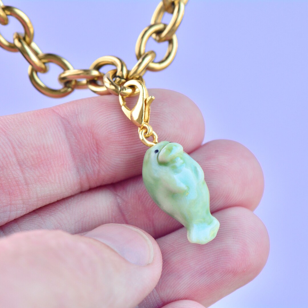 Manatee Charm • Hand-painted Porcelain • Animal Charm • Collectible ...