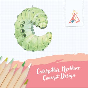 Caterpillar Necklace | Handcrafted Porcelain Jewelry | Camp Hollow ...