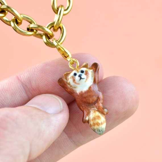 Red Panda Charm Hand-painted Porcelain Animal Charm - Etsy