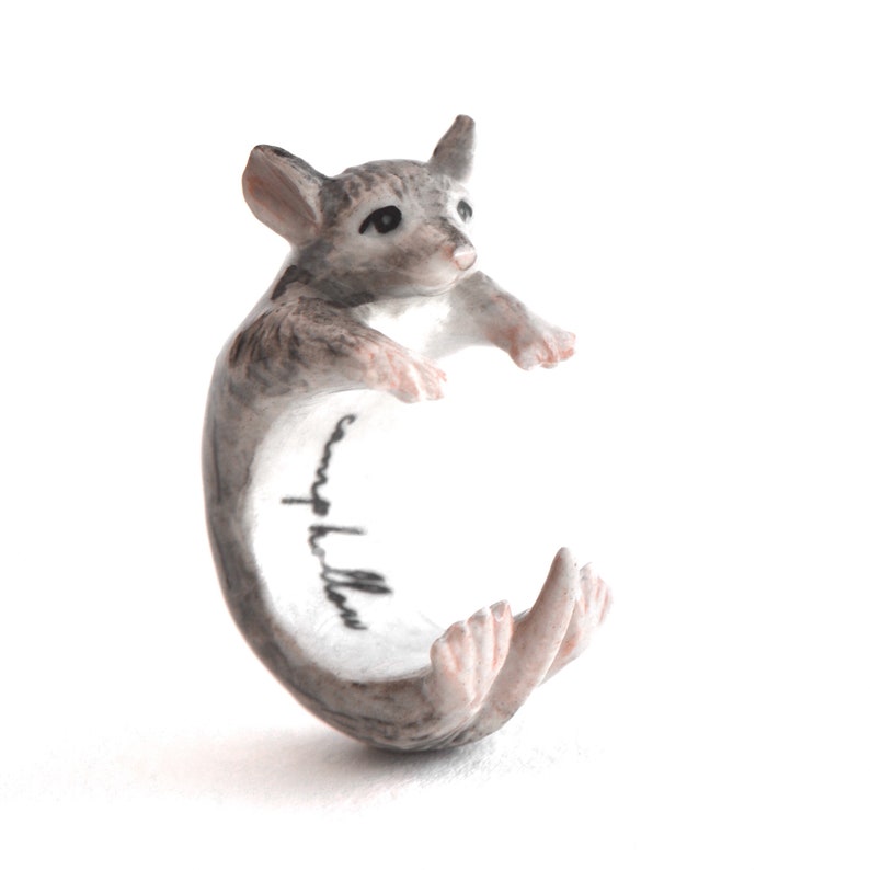 Rat Ceramic Animal Ring | Rat Porcelain Ring for Animal Lover ...