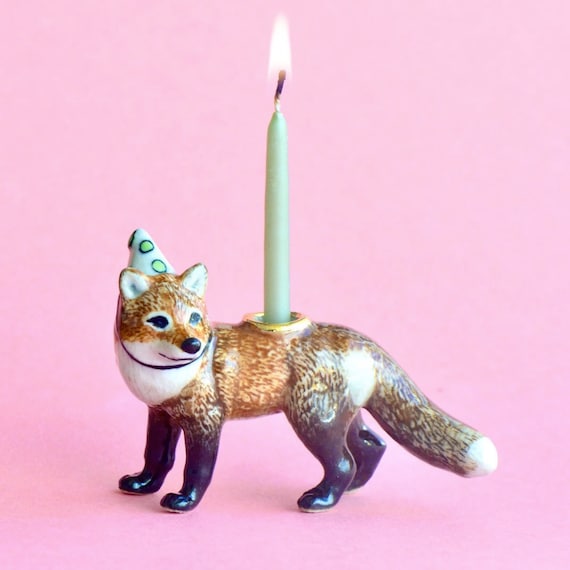 Party Supplies Fox party birthday candle Fox birthday candle Fox party ...