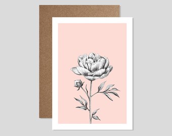 Peony Card - Etsy UK