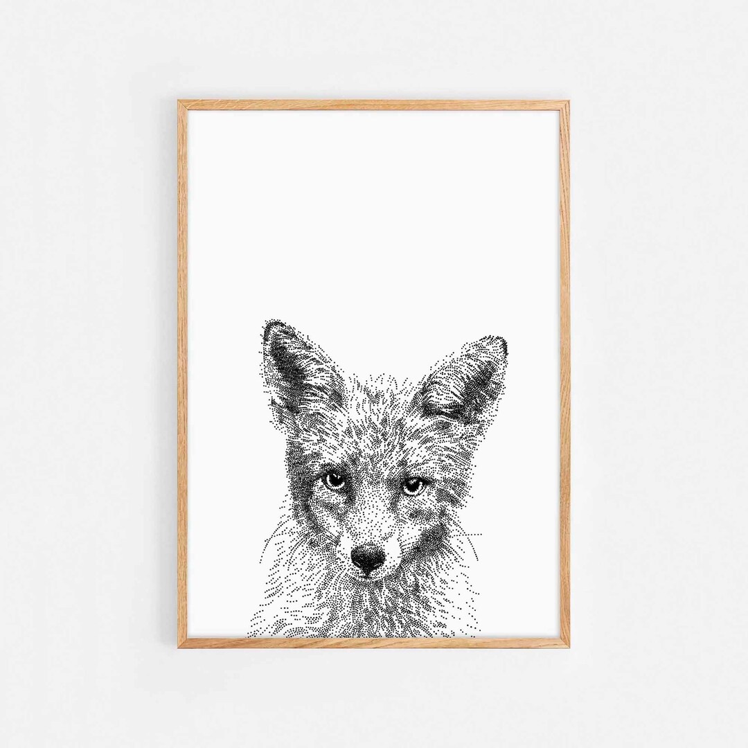 Cute Fox Animal Print / Woodland Neutral Nursery Wall Art - Etsy
