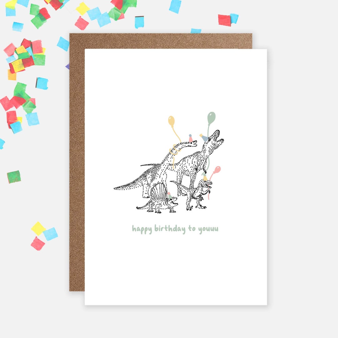 Singing Dinosaurs Birthday Card / Kids Birthday Party, Funny Birthday ...