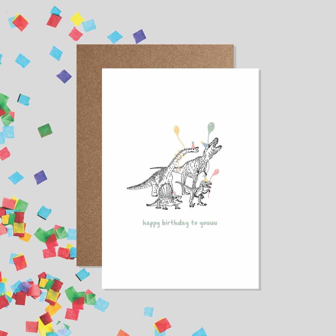 Singing Dinosaurs Birthday Card / Kids Birthday Party Funny - Etsy