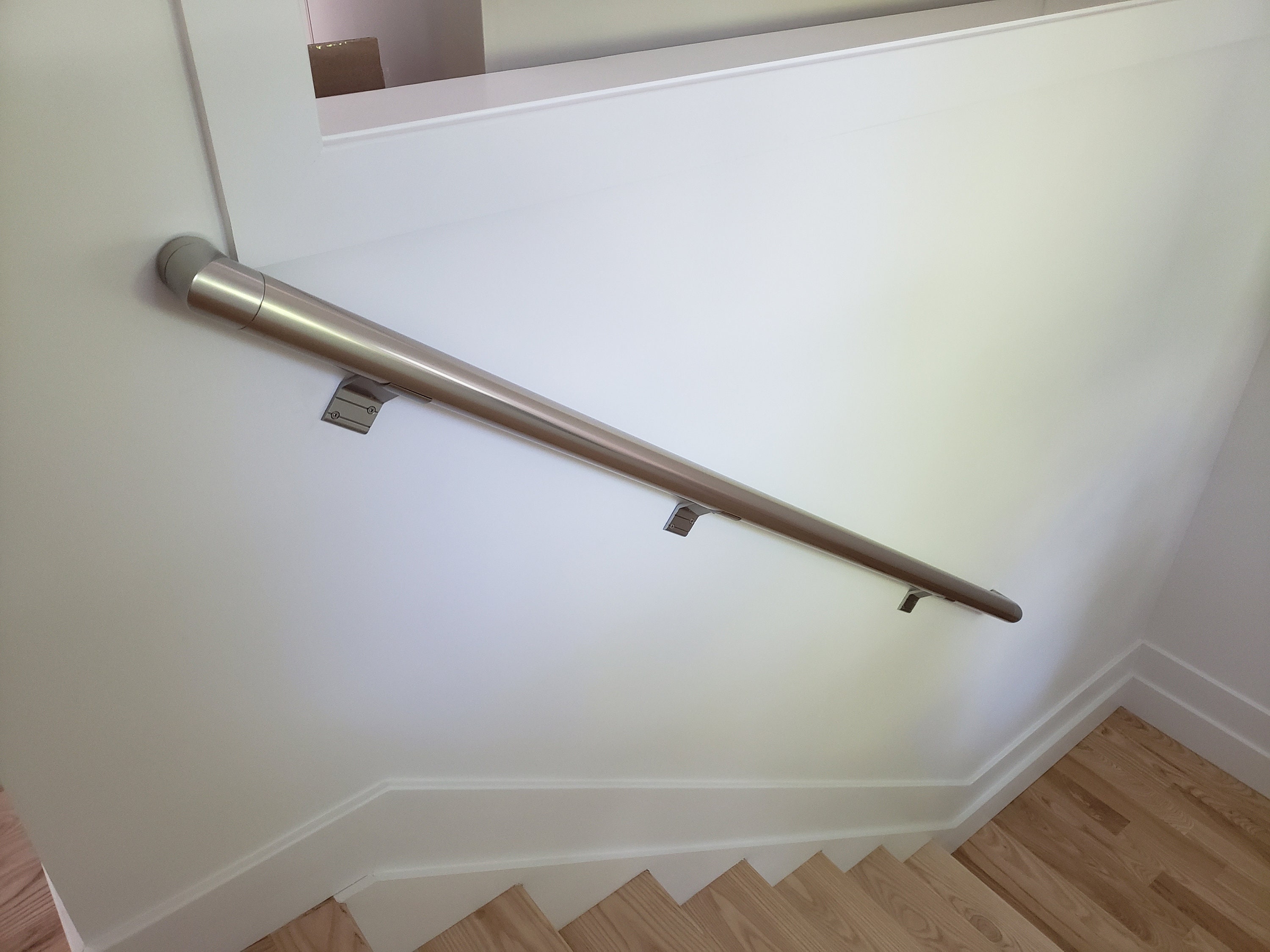 Sculpting & Forming Round Metal Handrail with Square Returns Modern ...
