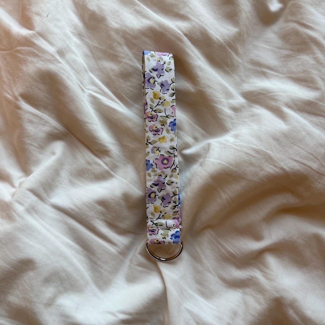 Purple Florals Handmade Fabric Keychain/key Fob Wristlets | Fabric ...