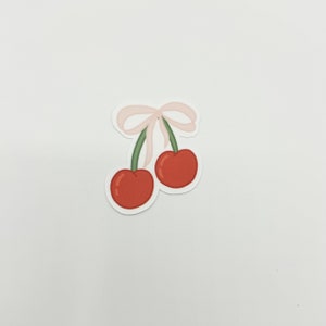 Coquette Cherry With A Bow Waterproof Sticker | Laptop Sticker ...