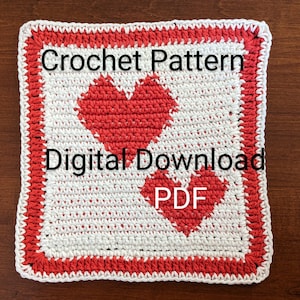 Two Hearts Placemat Tapestry Crochet Digital Pattern - Two Heart ...