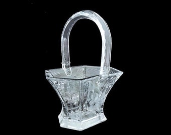 Antique glass basket | Etsy