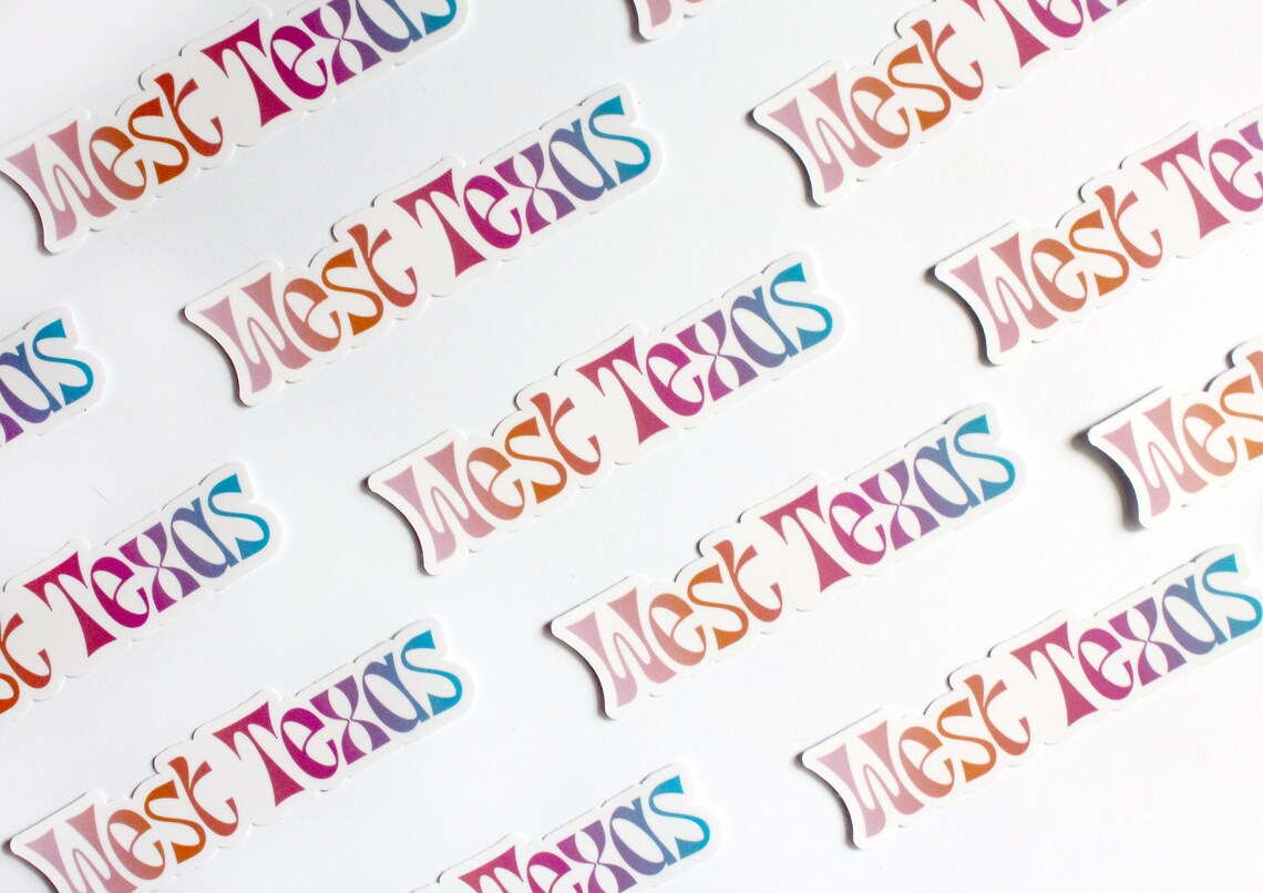 West Texas Vinyl Sticker | Marfa Big Bend Desert Vibes | Gradient ...