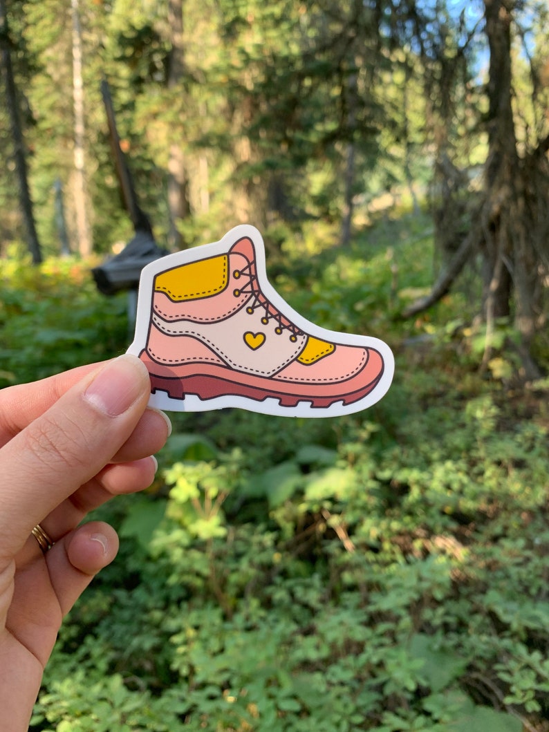 Outdoors Hiking Boot Vinyl Sticker | National Park Trails Sticker ...