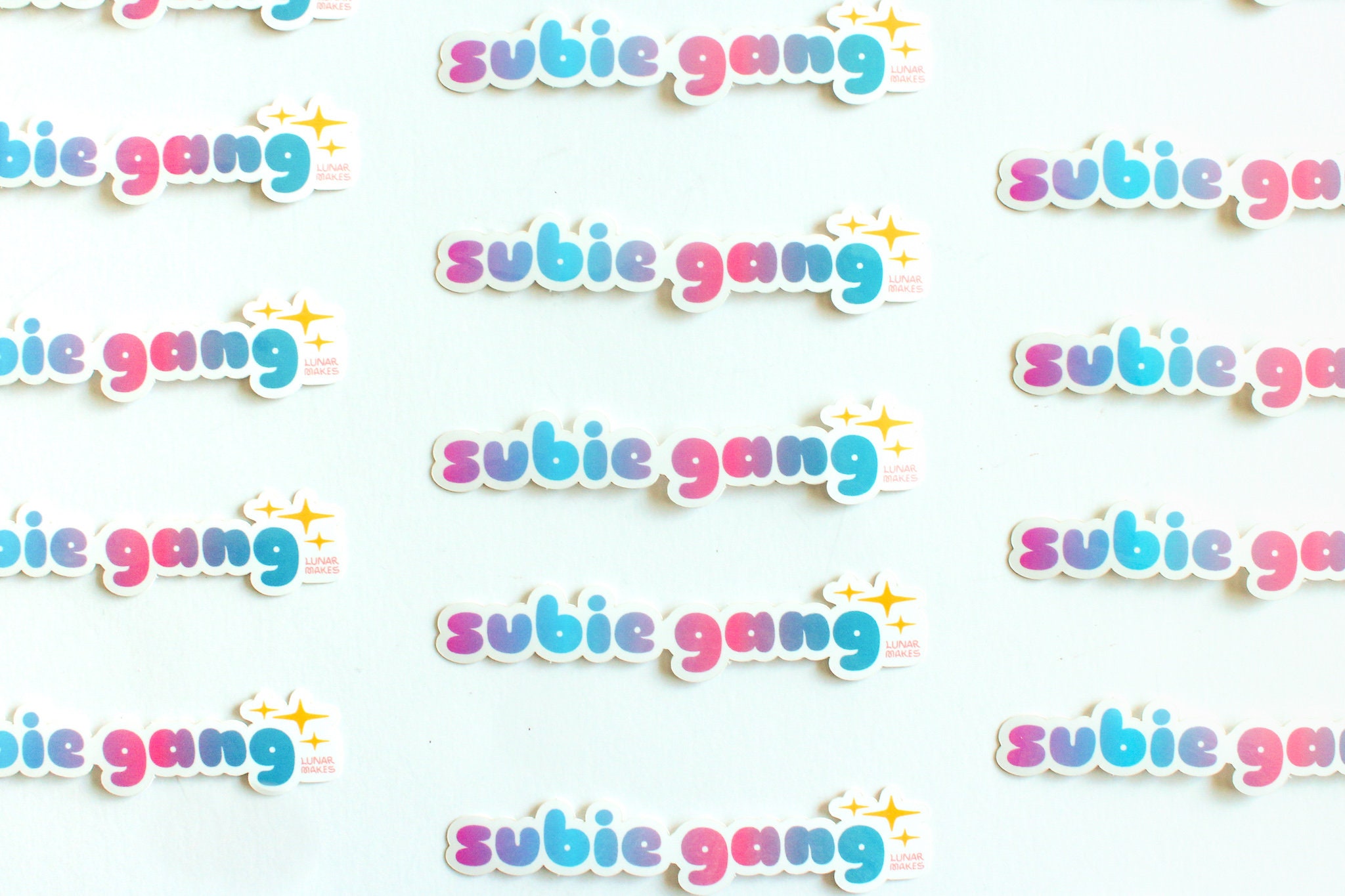 Subie Gang Sticker Subaru Logo Kawaii Sparkle Vinyl - Etsy