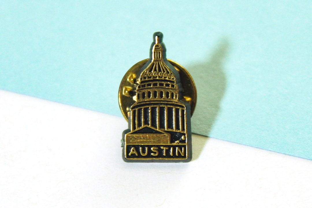 Vintage Austin Texas State Capitol Pin Black and Gold TX Collectible - Etsy