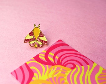 Rosy Maple Moth Pin - Etsy
