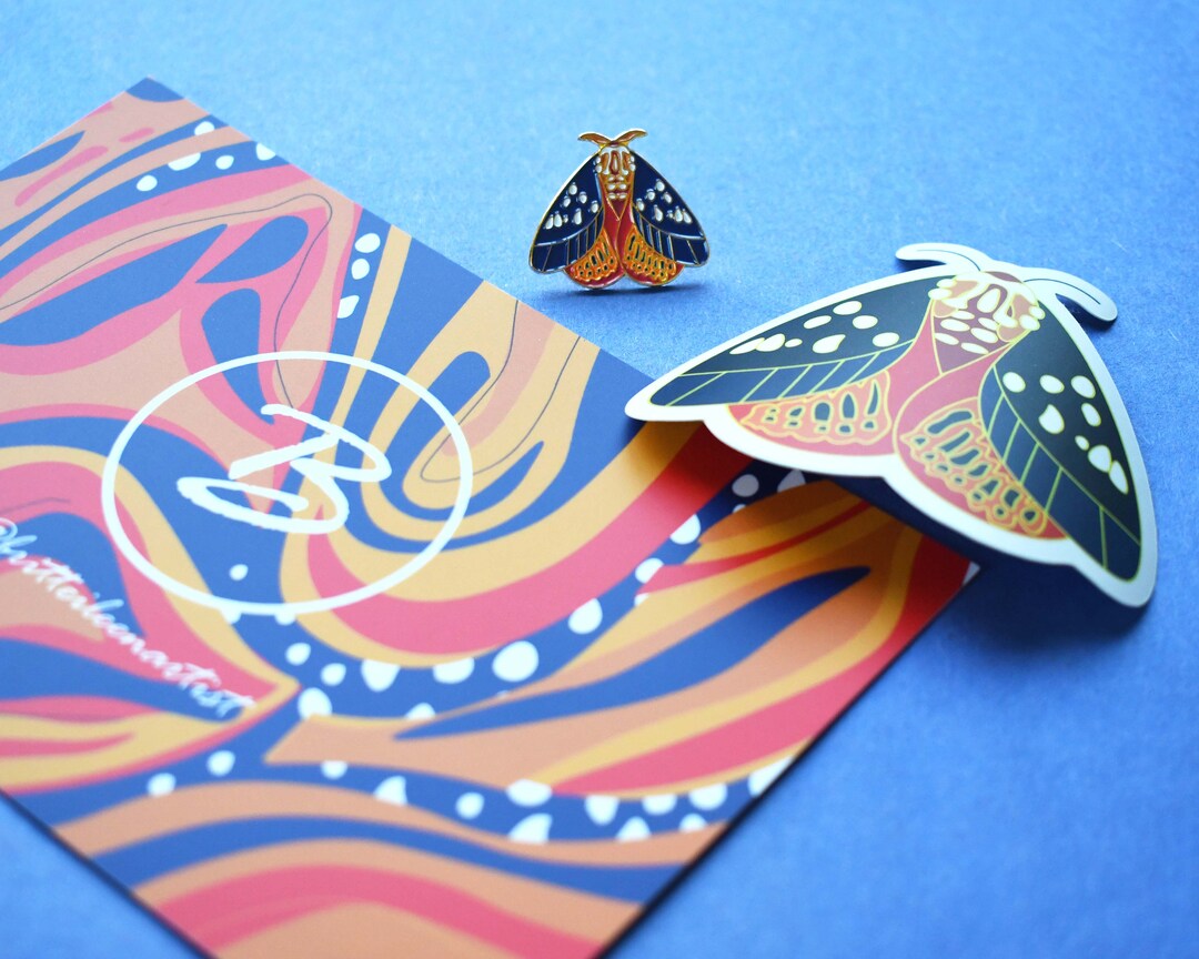 Regal Moth, Moth Pin, Art Set - Etsy
