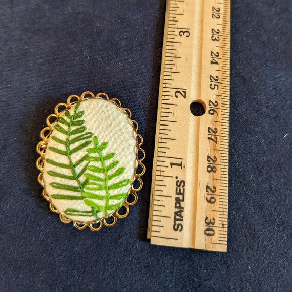 Fern Embroidery Pin - Gem