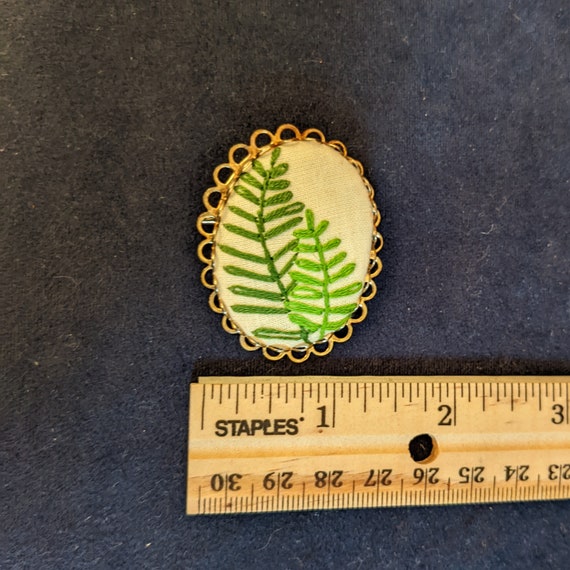 Fern Embroidery Pin - Gem