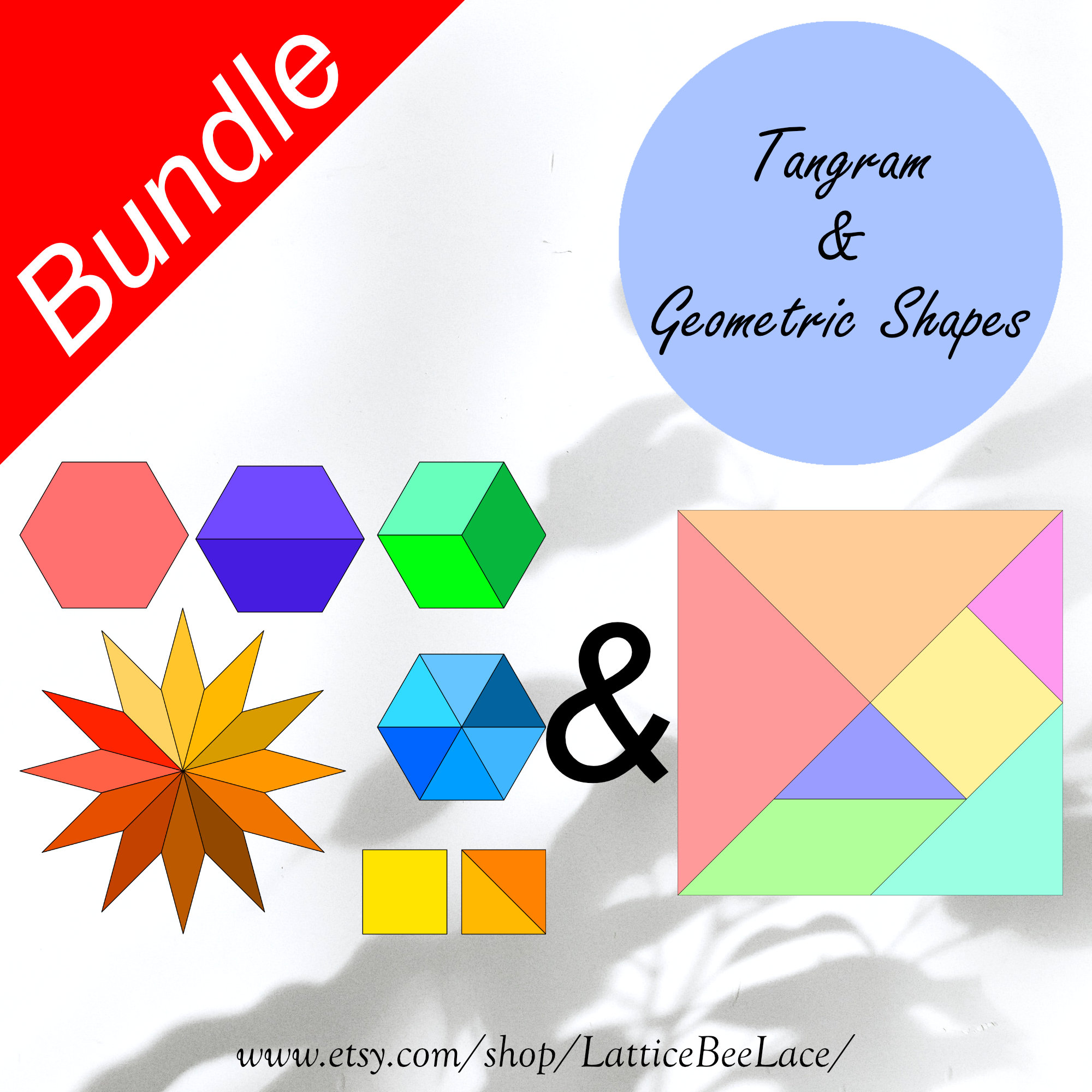 BUNDLE Tangram and Creative Shapes [SVG] - Etsy