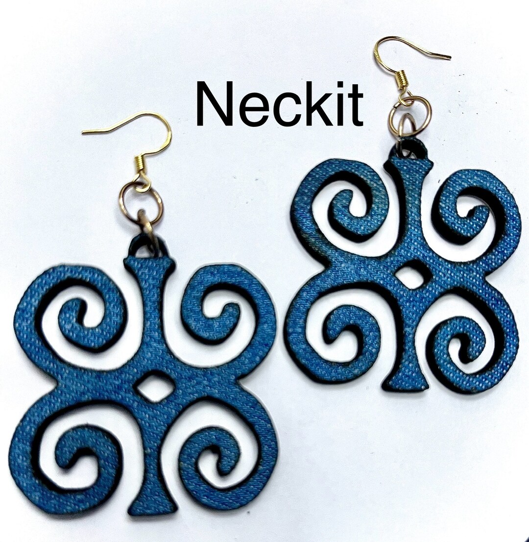 Denim Dwennimmen African Adinkra Symbol Dangles - Etsy