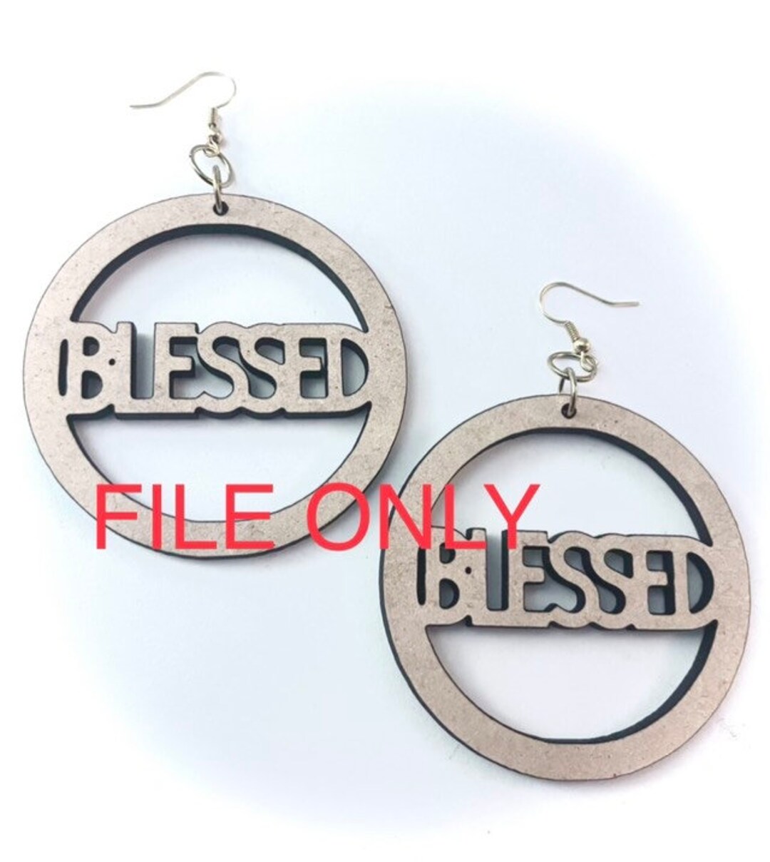 Digital Download Svg - Blessed Hoop Earrings (DIGITAL FILE ONLY) - Etsy