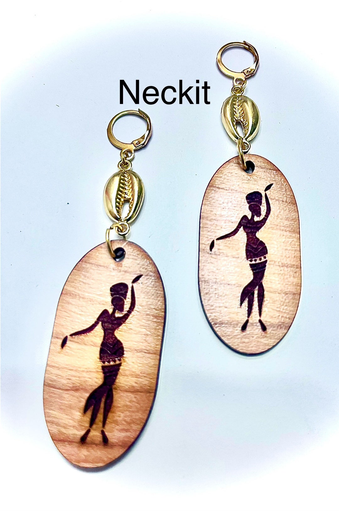 Wooden African Lady Dangles - Etsy