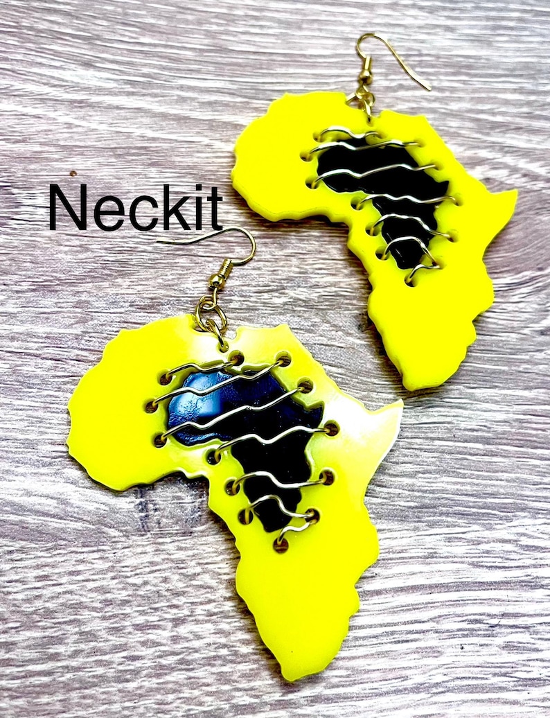 Acrylic Africa Map Earrings - Etsy