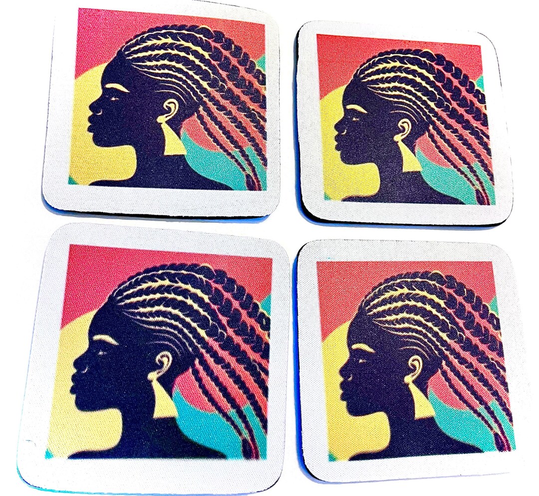 Afrocentric Themed Neoprene Drink Coasters - Etsy