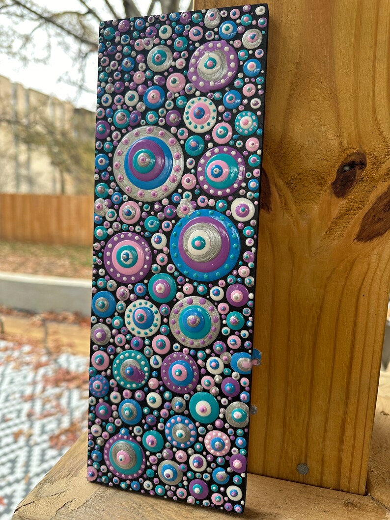 Mesmerizing 3D Blob Art on Wood Block Acrylic Blob Painting to Hang ...