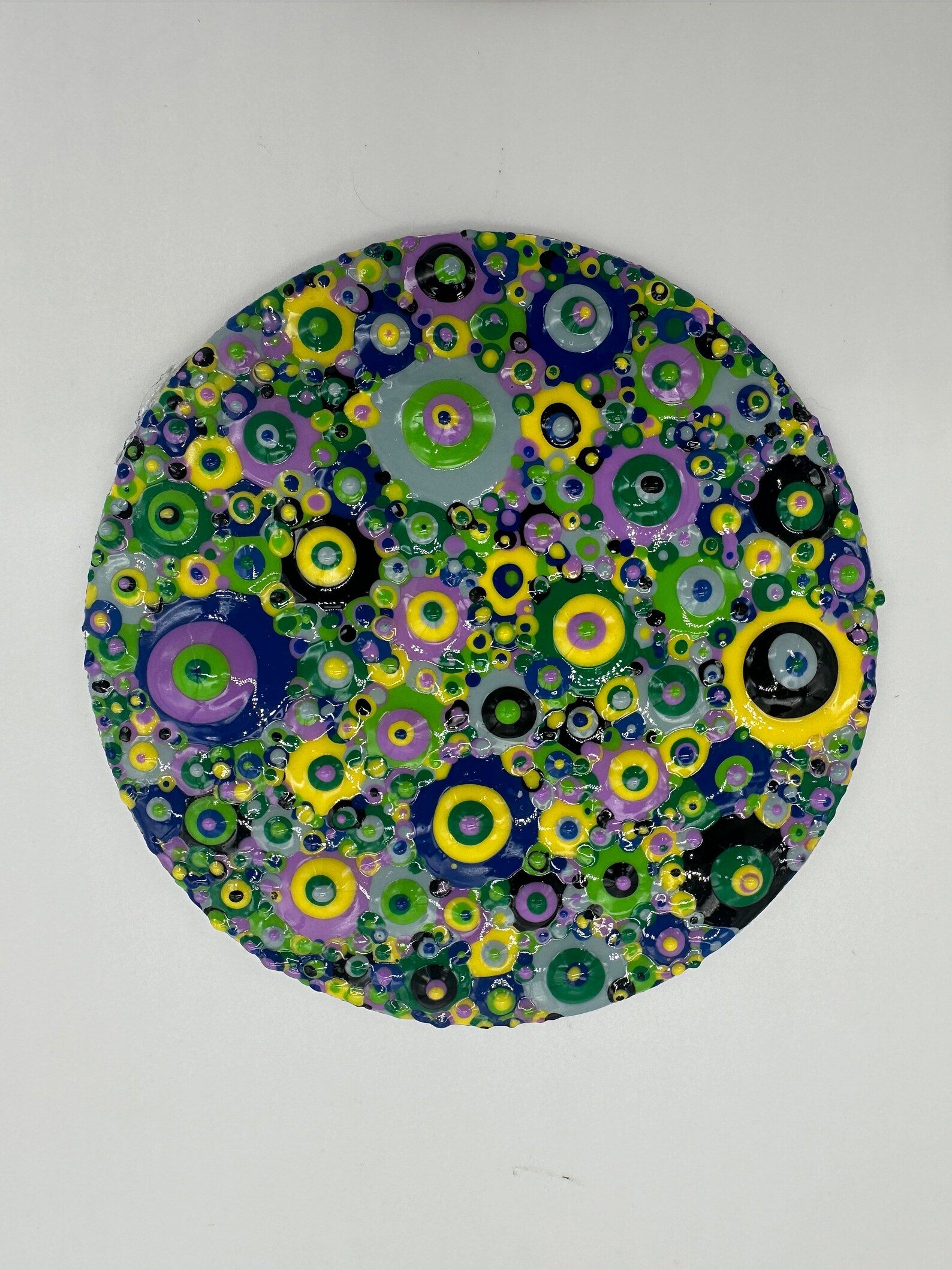 Miniature 3D Blob Painting, Colorful Dot Art, Small Space Decor - Etsy