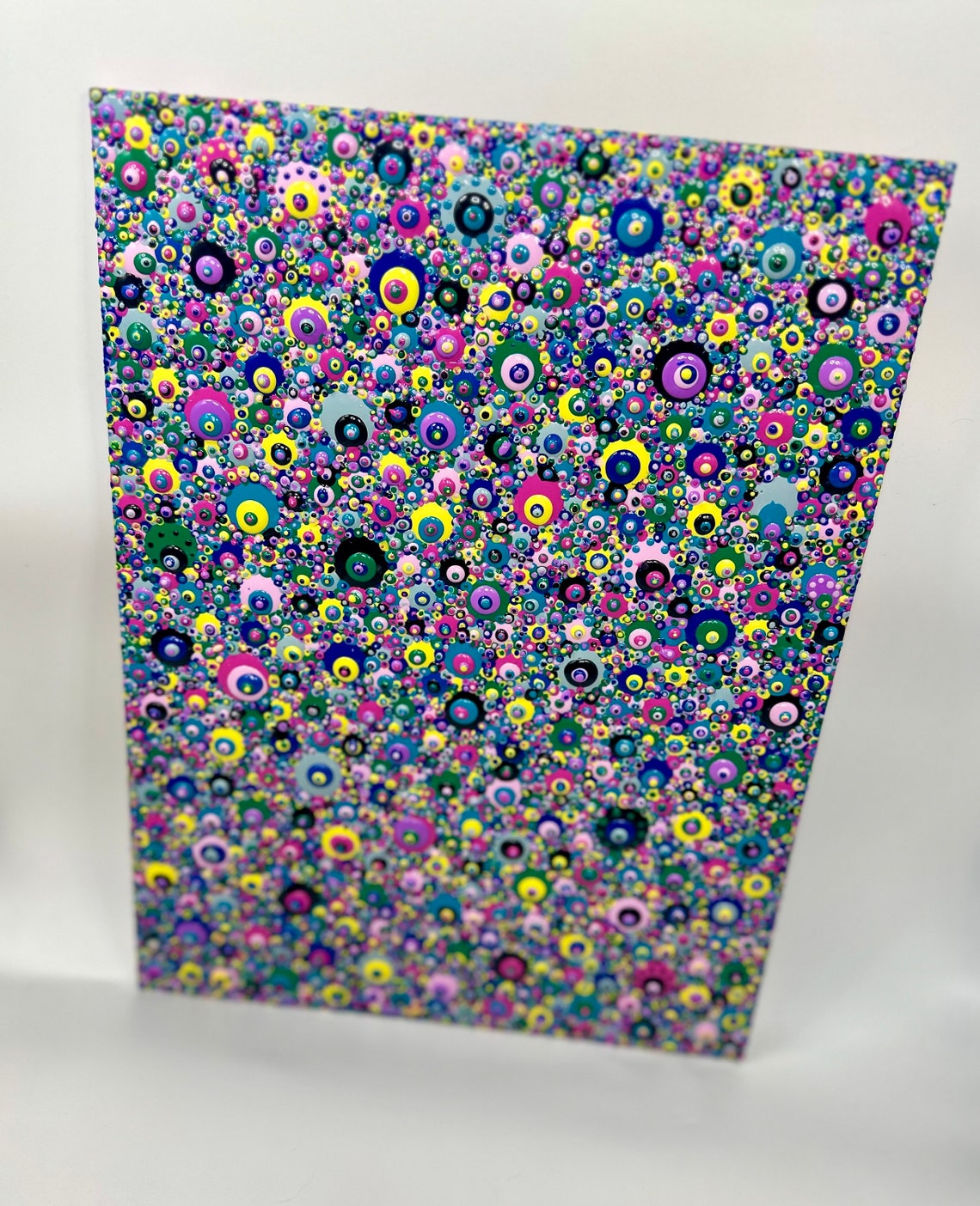Handmade Blob Painting on Art Board: Original Dot Art, Maximalist ...