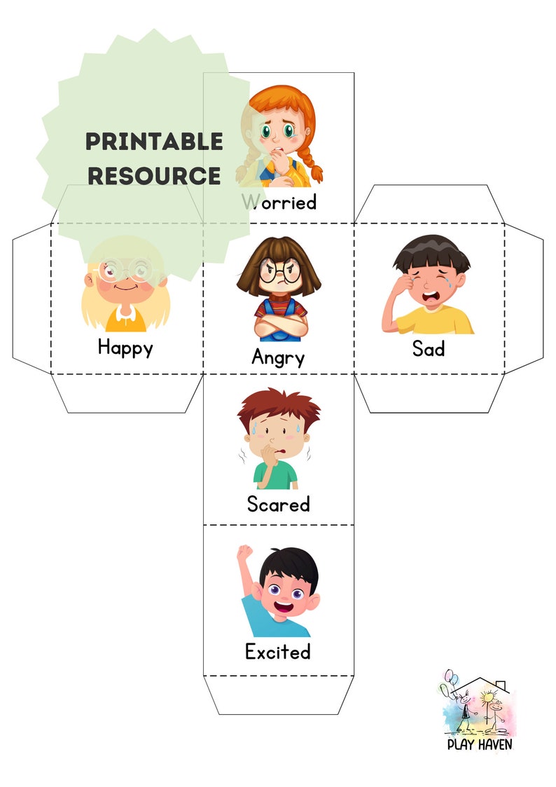 Feelings Dice: Printable Emotional Learning Resource (PDF Pattern) - Etsy
