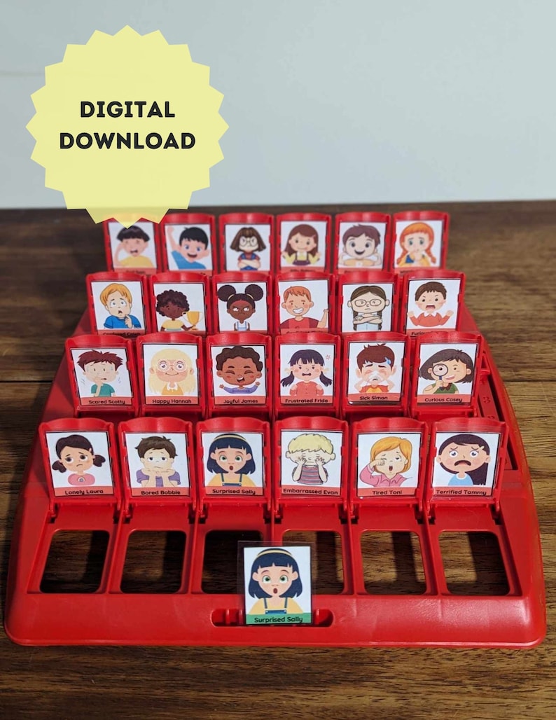 Emotions/feelings Guess Who Board Game - TWO Sizes - Digital Download ...