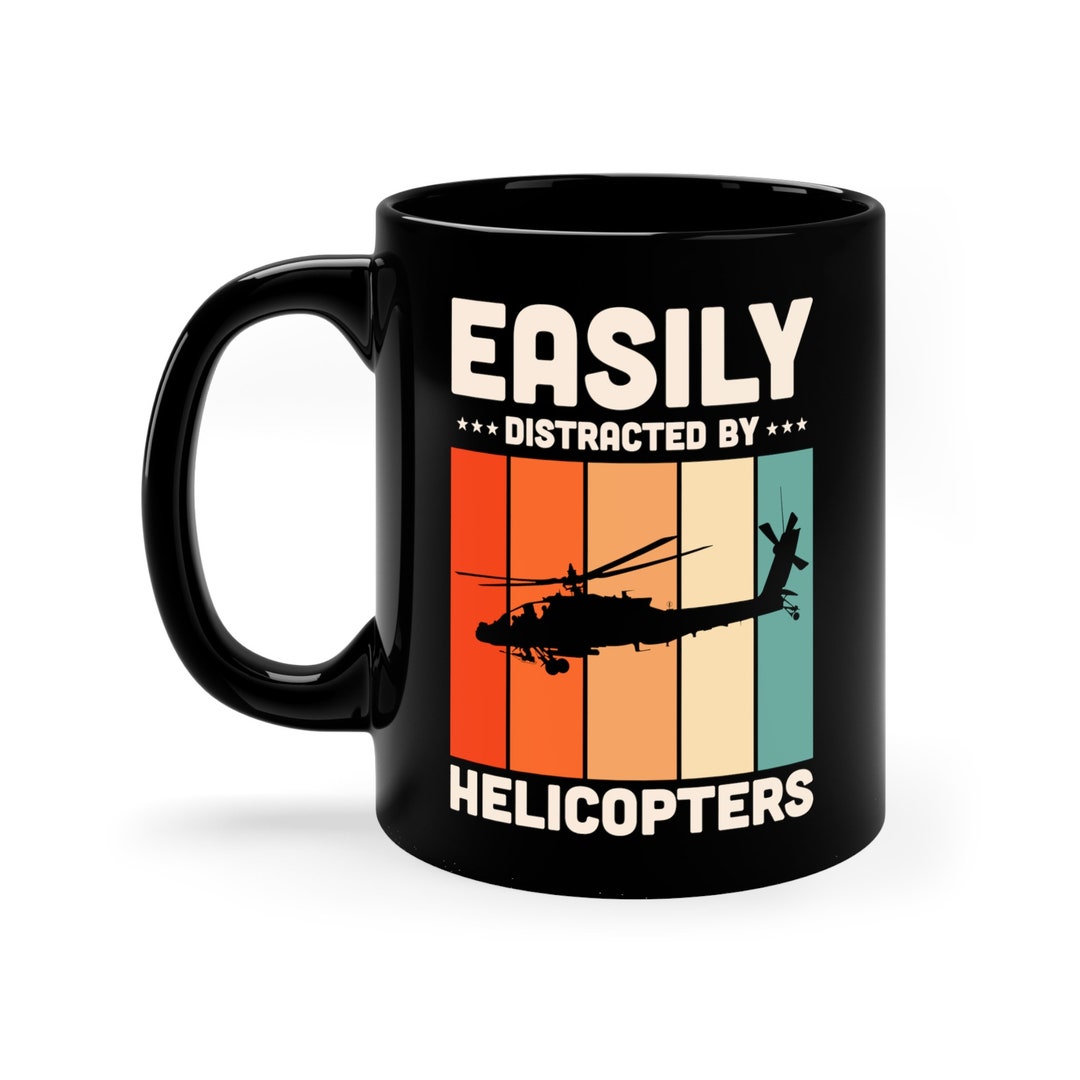 Funny Helicopter Pilot Coffee Mug Gift Aviation Flyer Present Cup Rotor ...