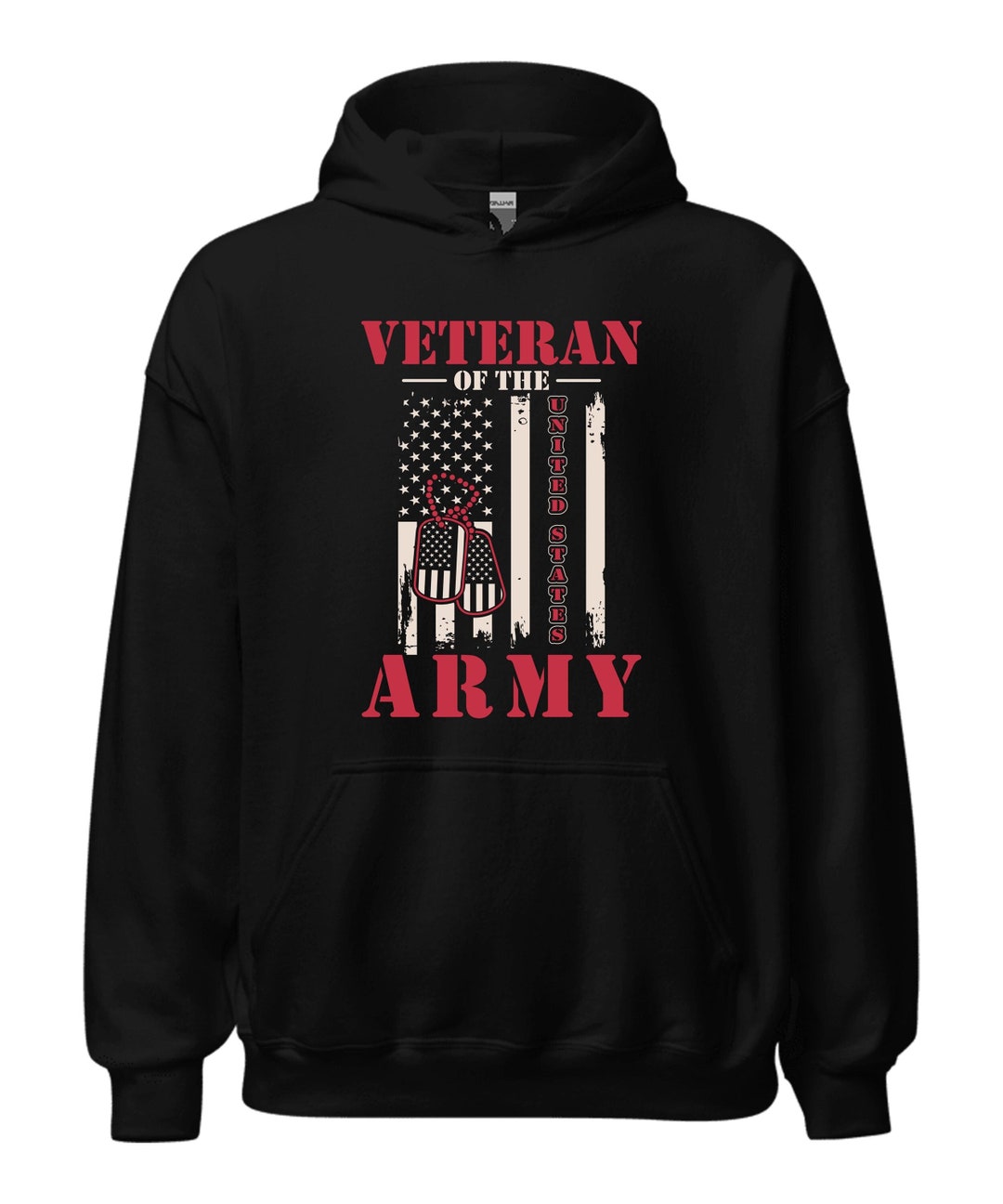 Army Veteran Hoodie Patriotic American Flag Gift Military Service ...
