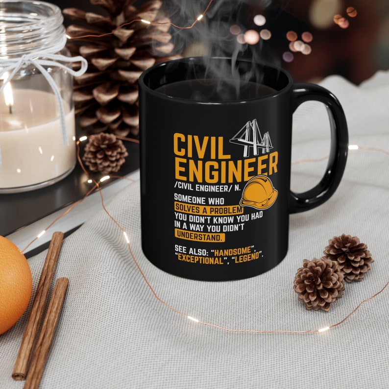 Civil Engineer Mug Coffee Gift Engineering Profession Cup Ceramic ...
