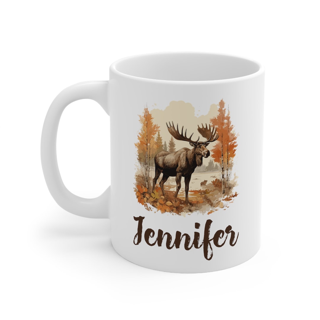 Personalized Moose Mug / Custom Moose Gift for Women / Cute Moose Lover ...