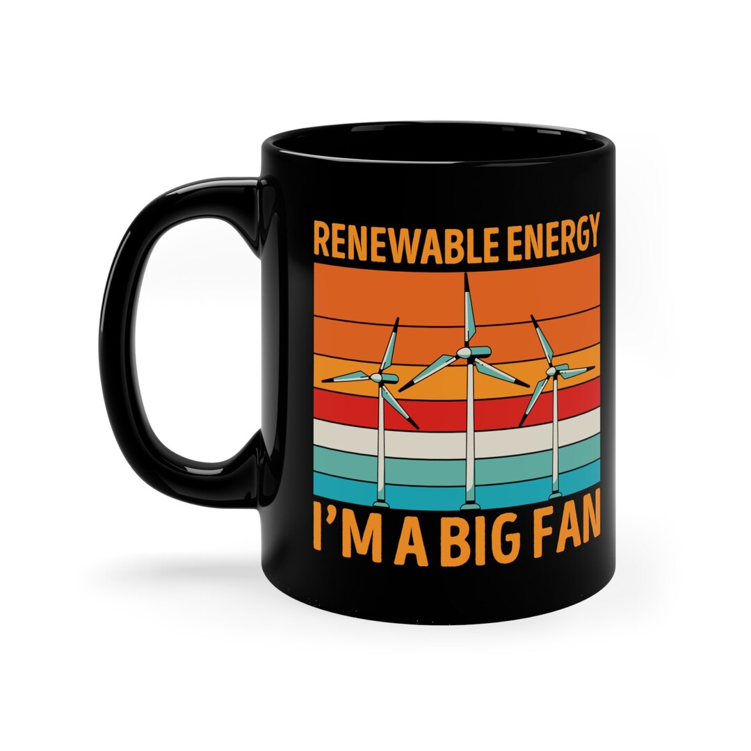 Wind Turbine Mug: Renewable Energy Gift - Etsy