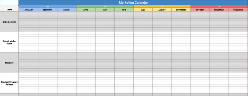 Marketing Strategic Planning Template - Google Sheet - Etsy