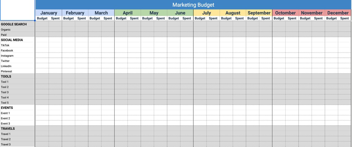 Marketing Strategic Planning Template - Google Sheet - Etsy