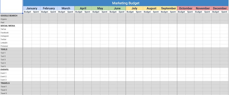 Marketing Strategic Planning Template - Google Sheet - Etsy