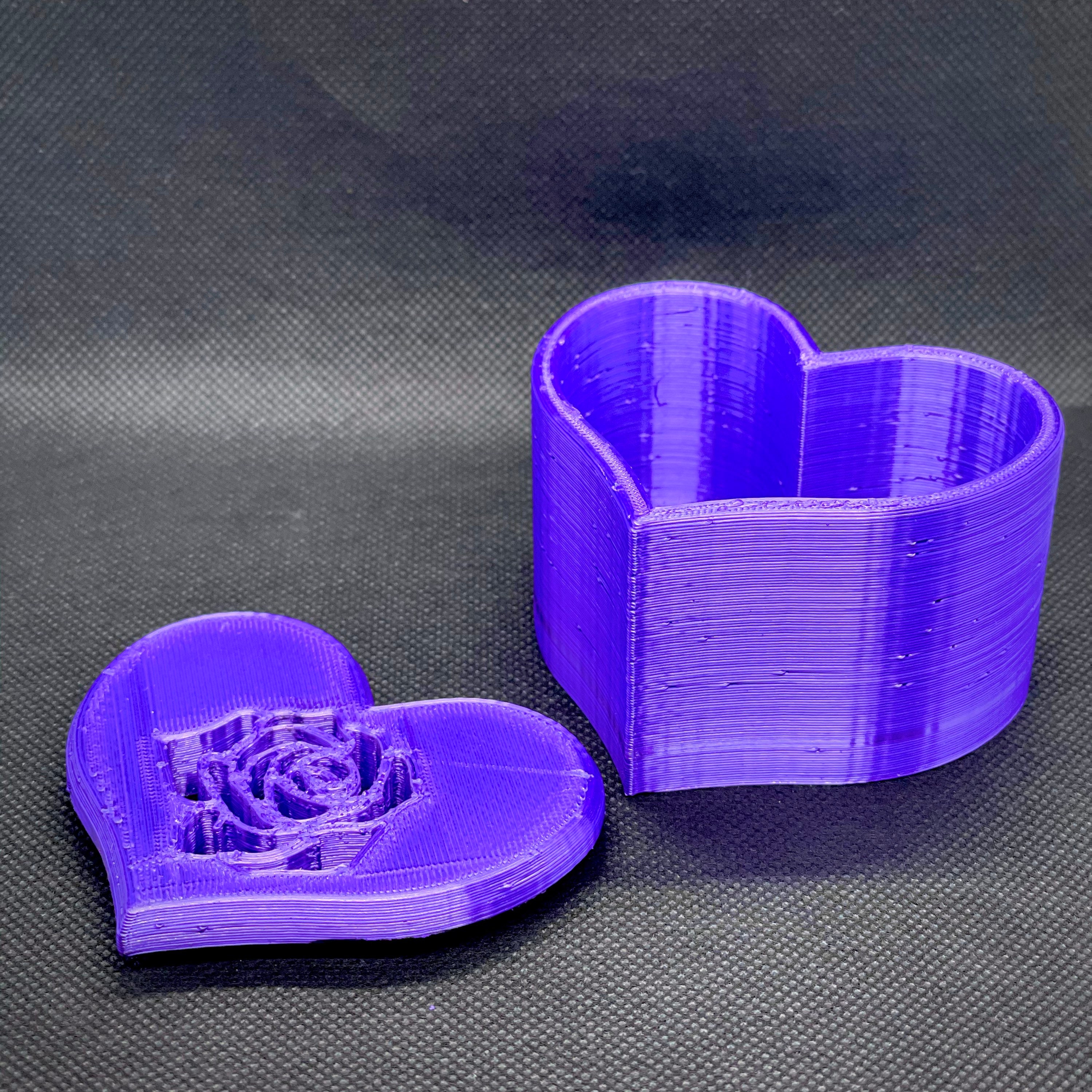 3D Printed Rose Heart Trinket Box | Etsy