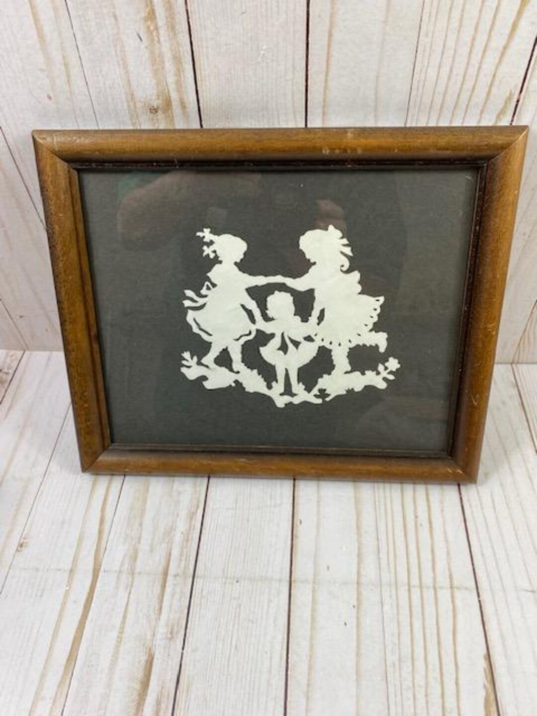 Vintage Scherenschnitte Paper Cut Out Art Silhouette of Children ...