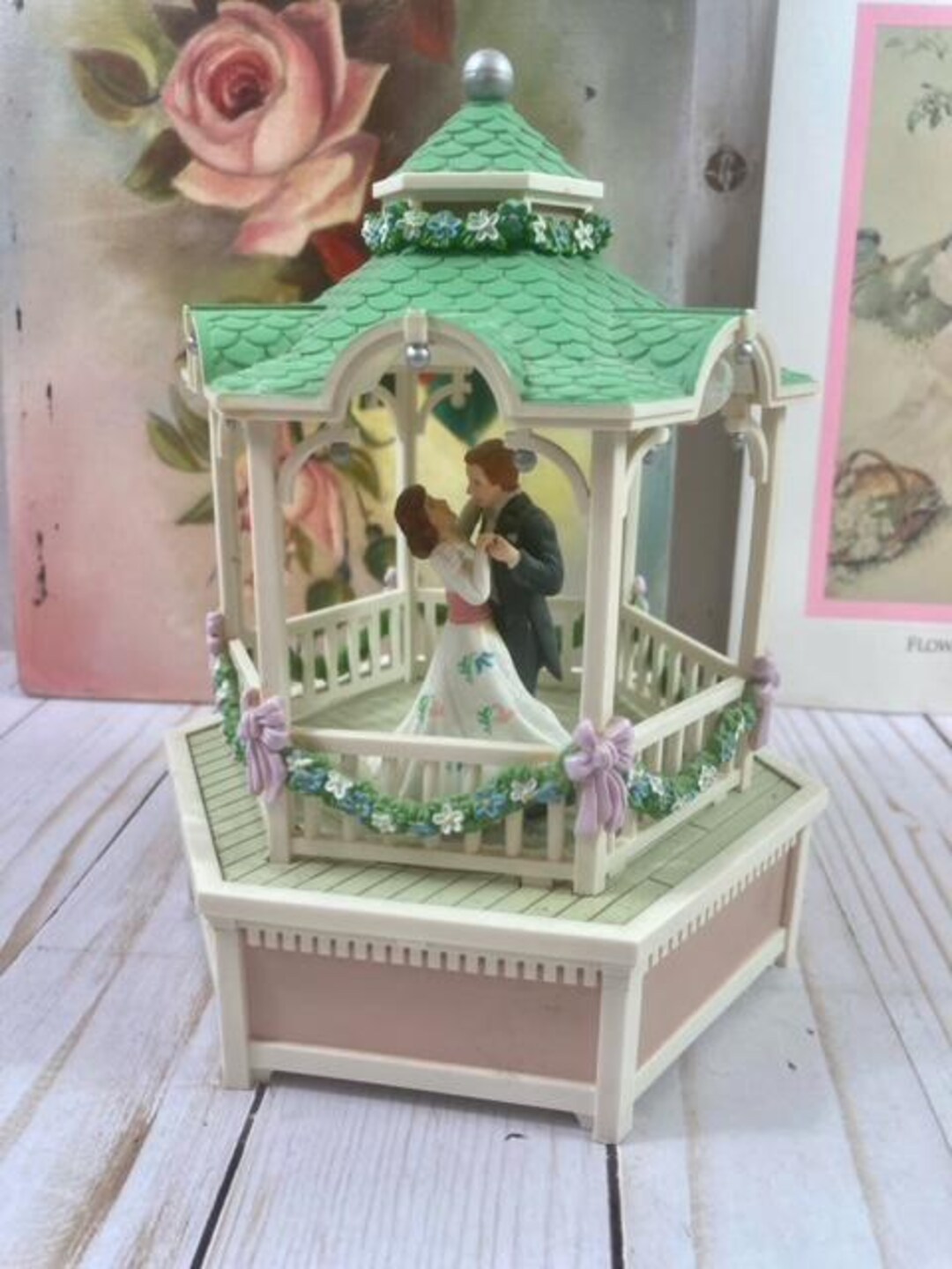 Lovely Couple Musical Dancing in a Gazebo Made by Enesco-rare - Etsy